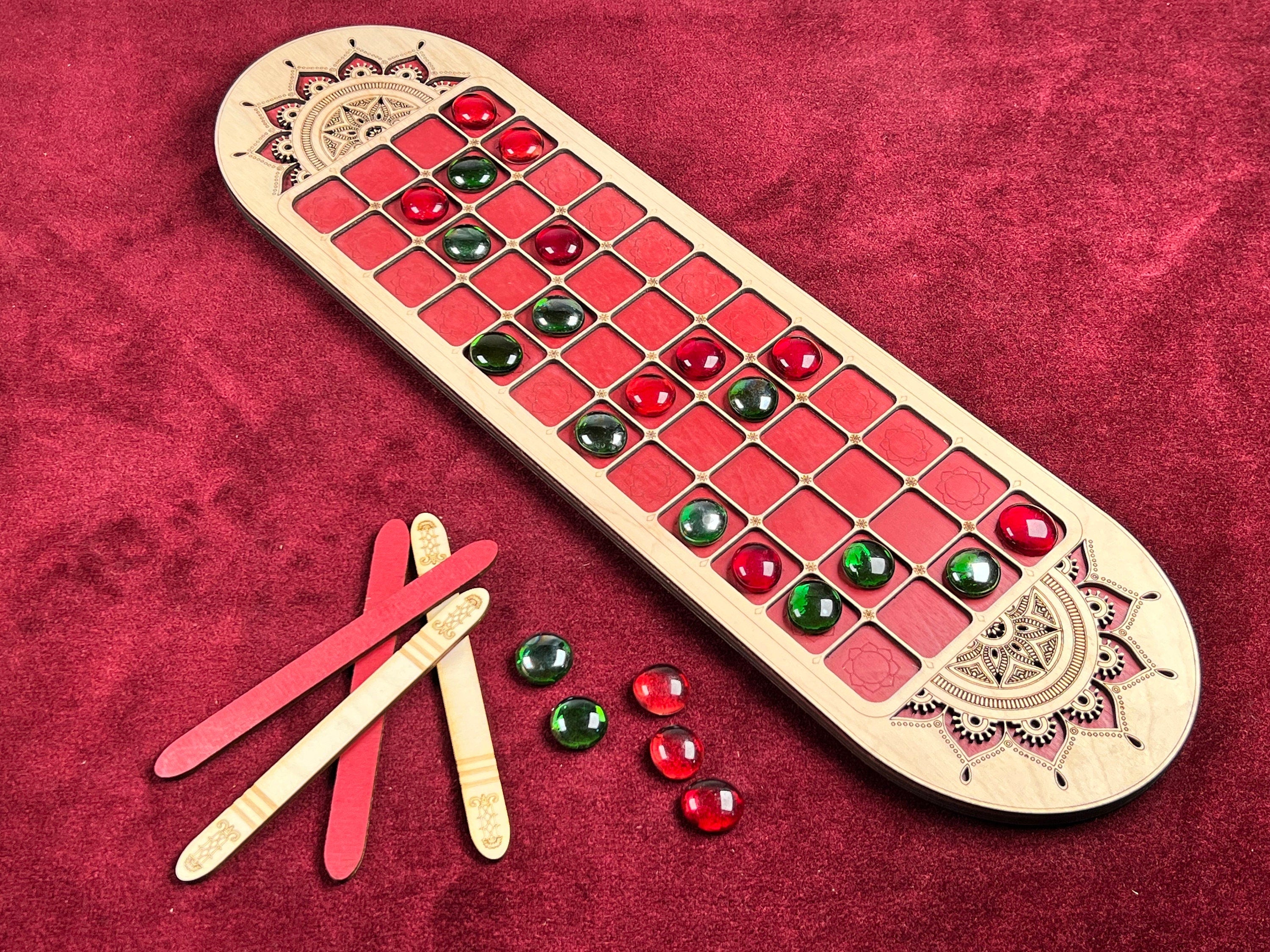 Tablan ~ The Ancient Game of India. Abstract Wooden Board Game from th ...
